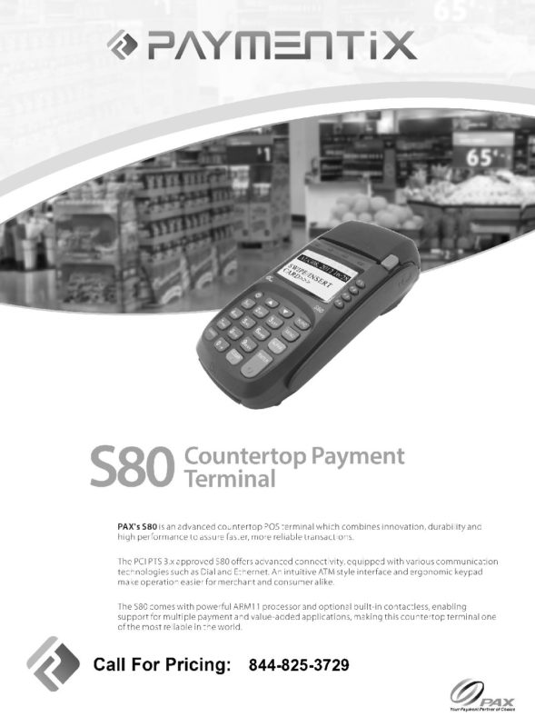 Pax S80 terminal data sheet